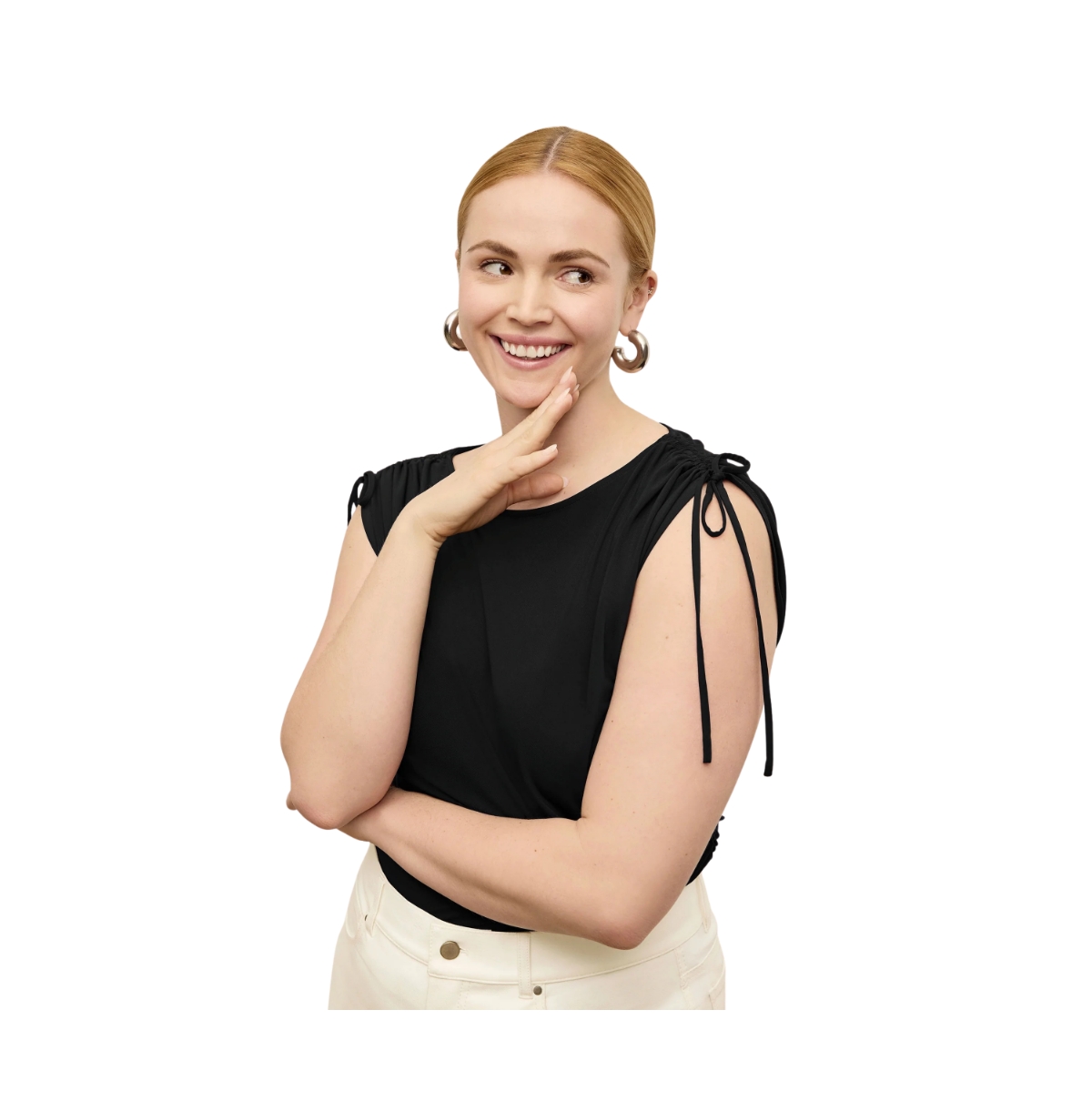 Click here for M.m.LaFleur Womens Dotty Cinch-Sleeve Top - Light... prices