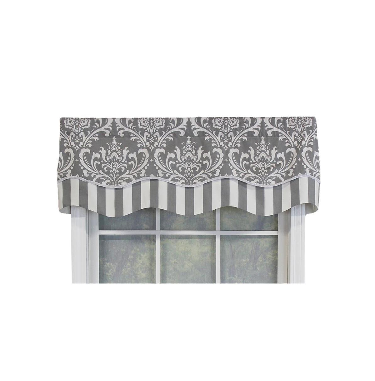 Click here for Rlf Home Ozbourne Glory Valance Gray. 3 Rod Pocket... prices