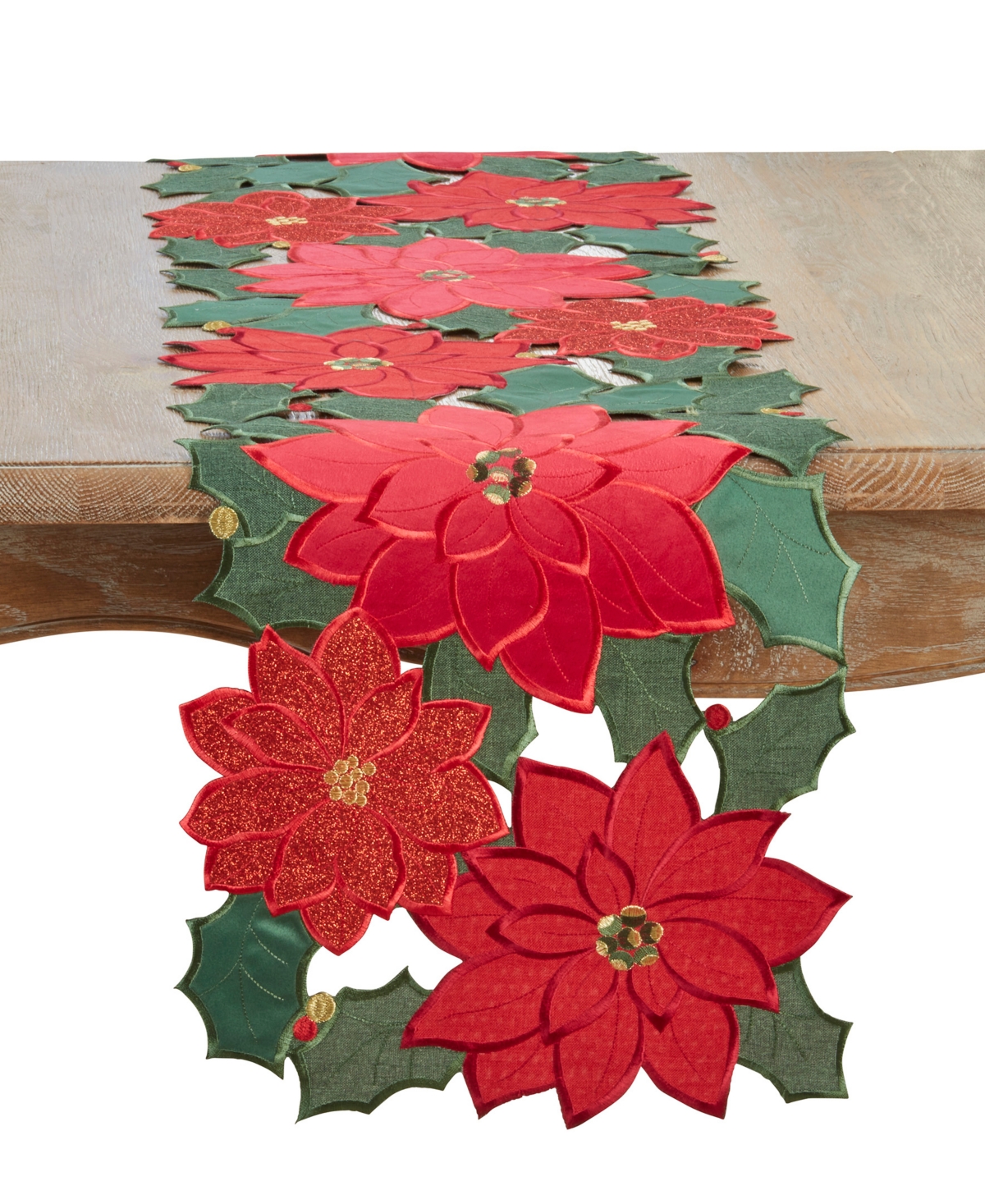 Click here for Saro Lifestyle Poinsettia Table Runner  14 x 72 -... prices
