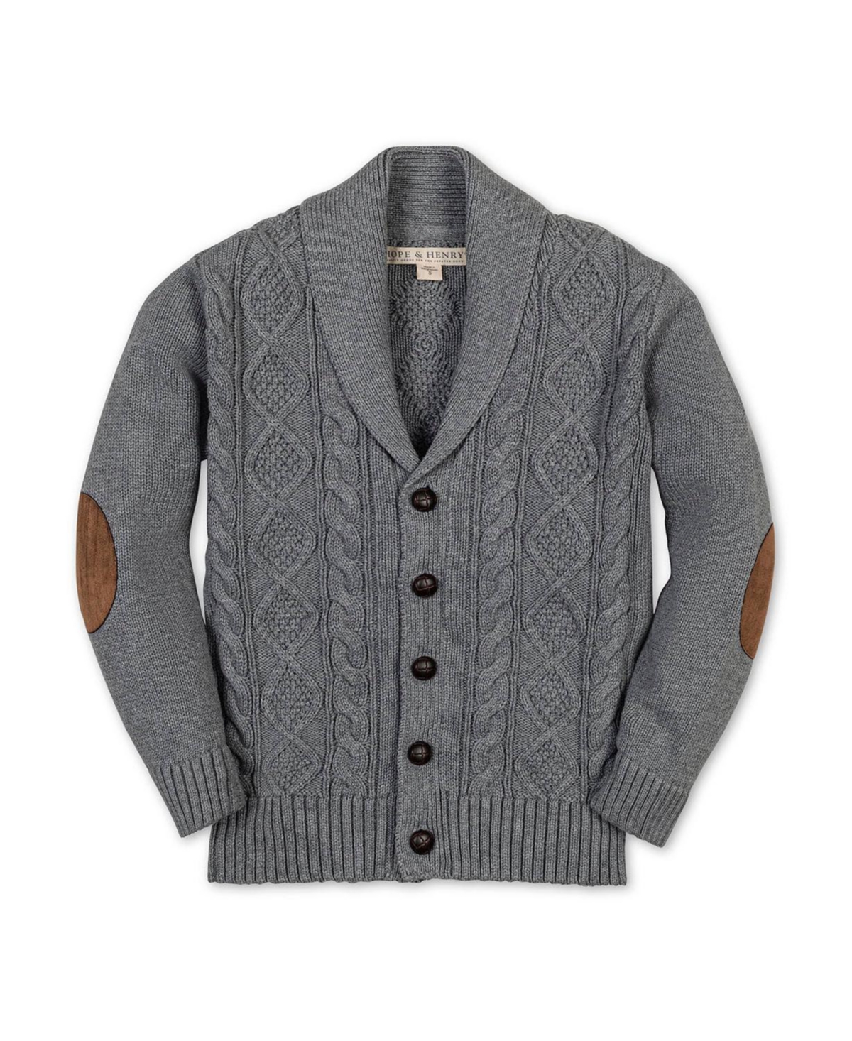 Click here for Hope & Henry Boys Organic Shawl Collar Cable Sweat... prices