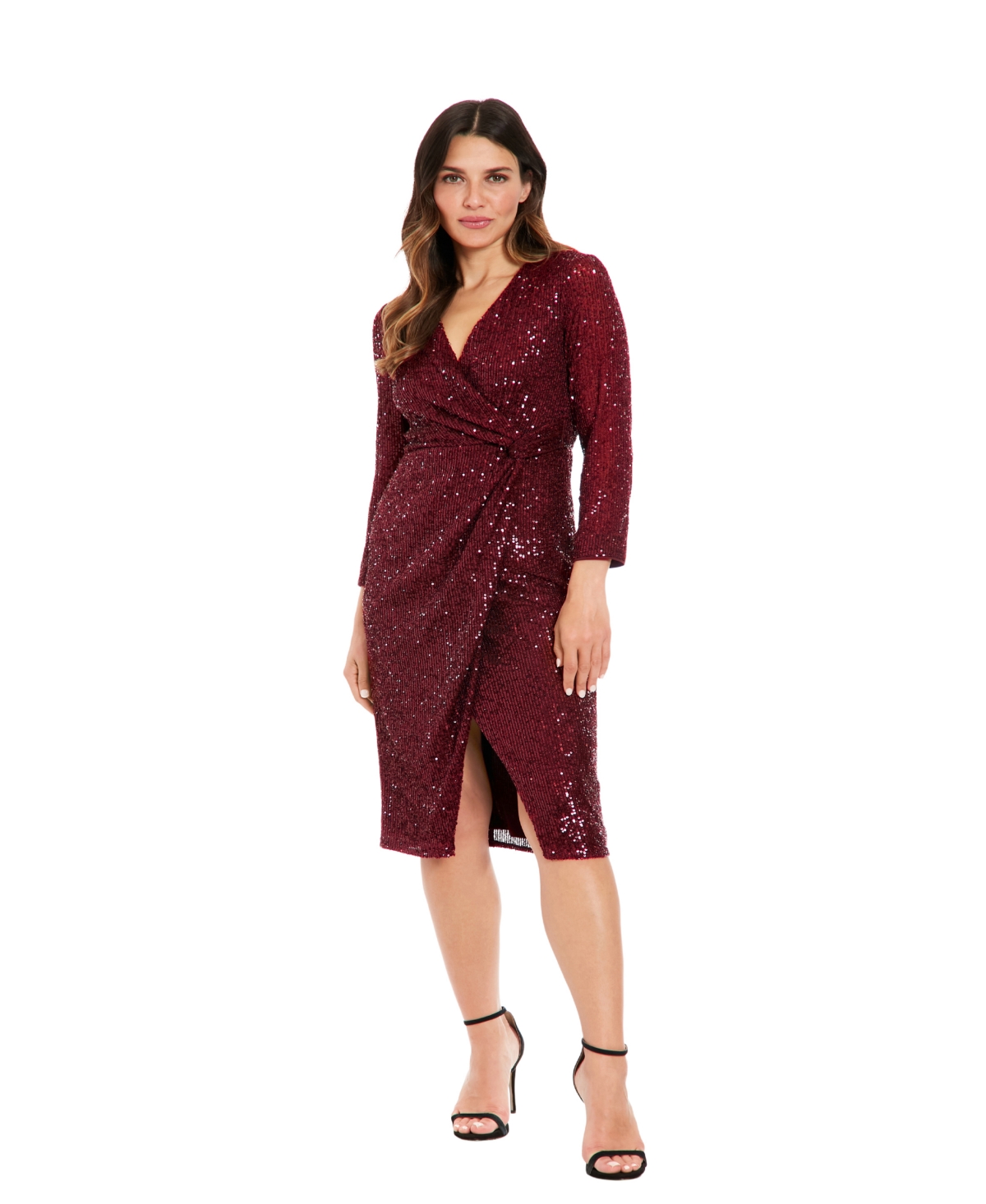 Click here for London Times Womens V-Neck Jersey-Knit Midi Dress... prices