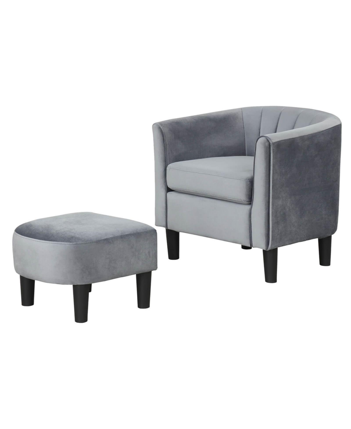 Click here for Barrel Chair with Ottoman Footrest Curved Backrest... prices