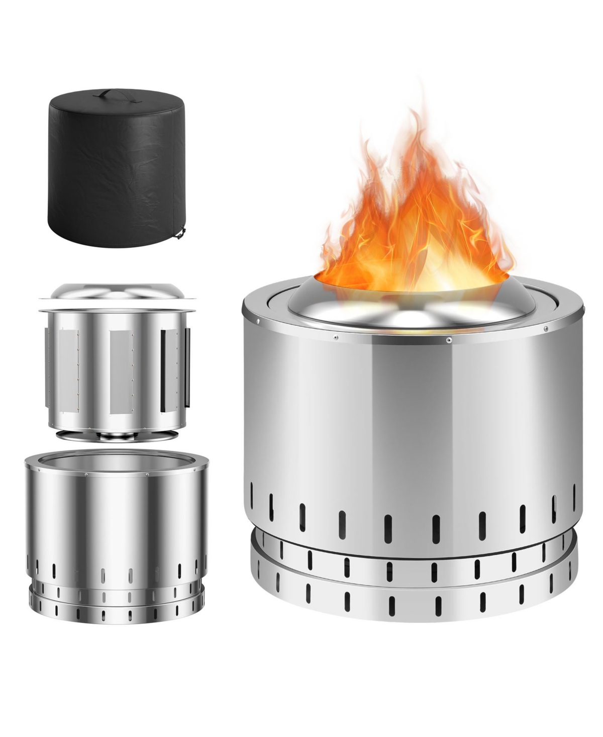 Click here for Mecale Smokeless Stainless Steel Fire Pit with Ash... prices