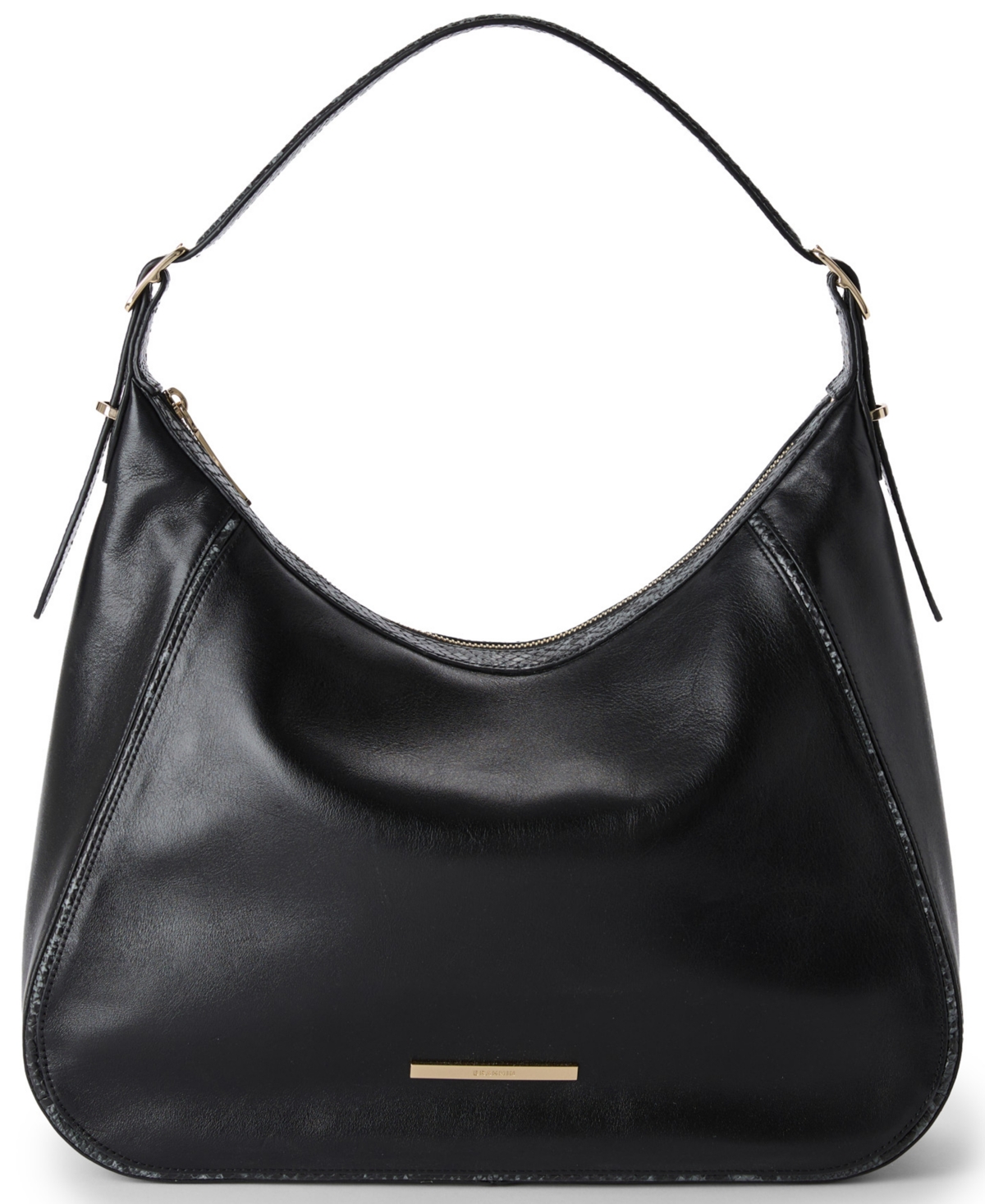 Click here for Brahmin Edie Large Zipper Hobo Bag - Black Dietric... prices
