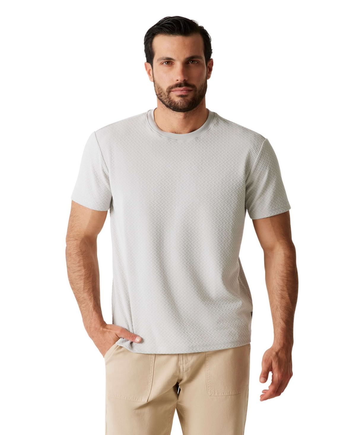 Click here for Guess Mens Blake Textured Crew Short-Sleeve Knit T... prices