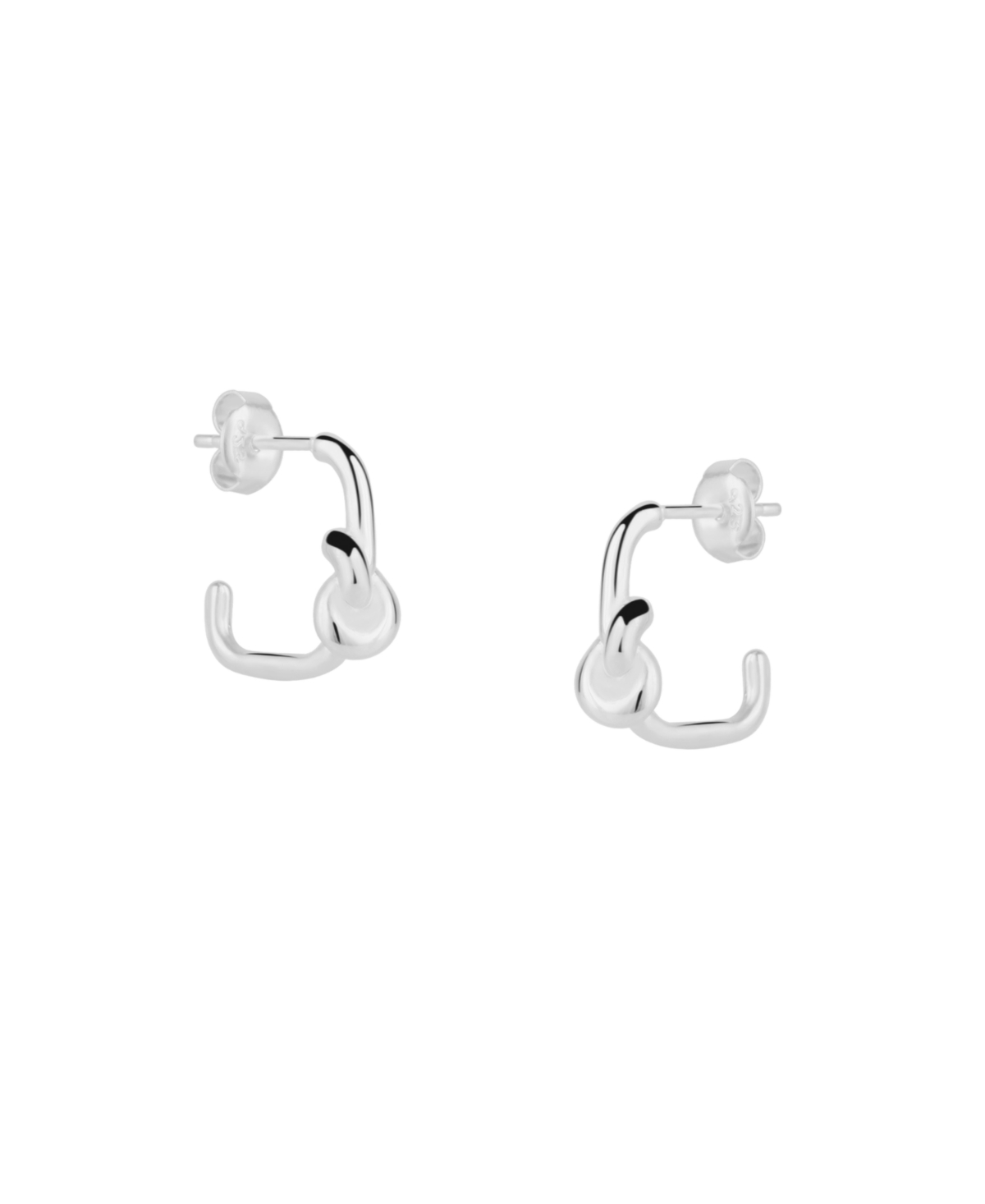 Click here for Spero London Semi Hoop Knot Sterling Silver Earrin... prices