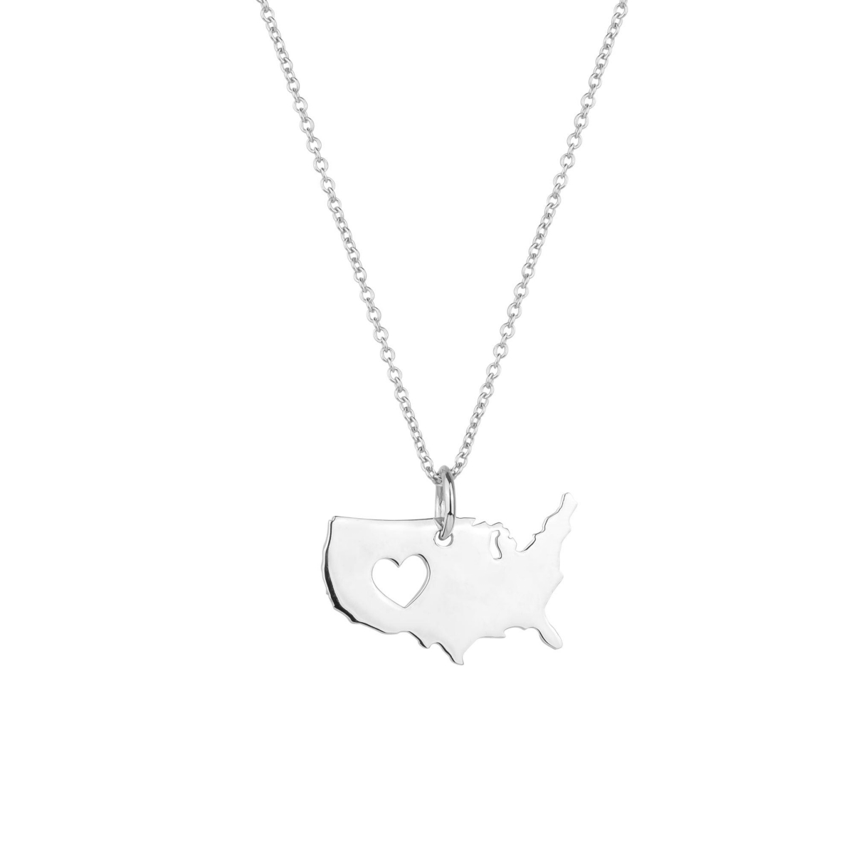 Click here for Spero London Love Usa Map Heart Necklace Sterling... prices