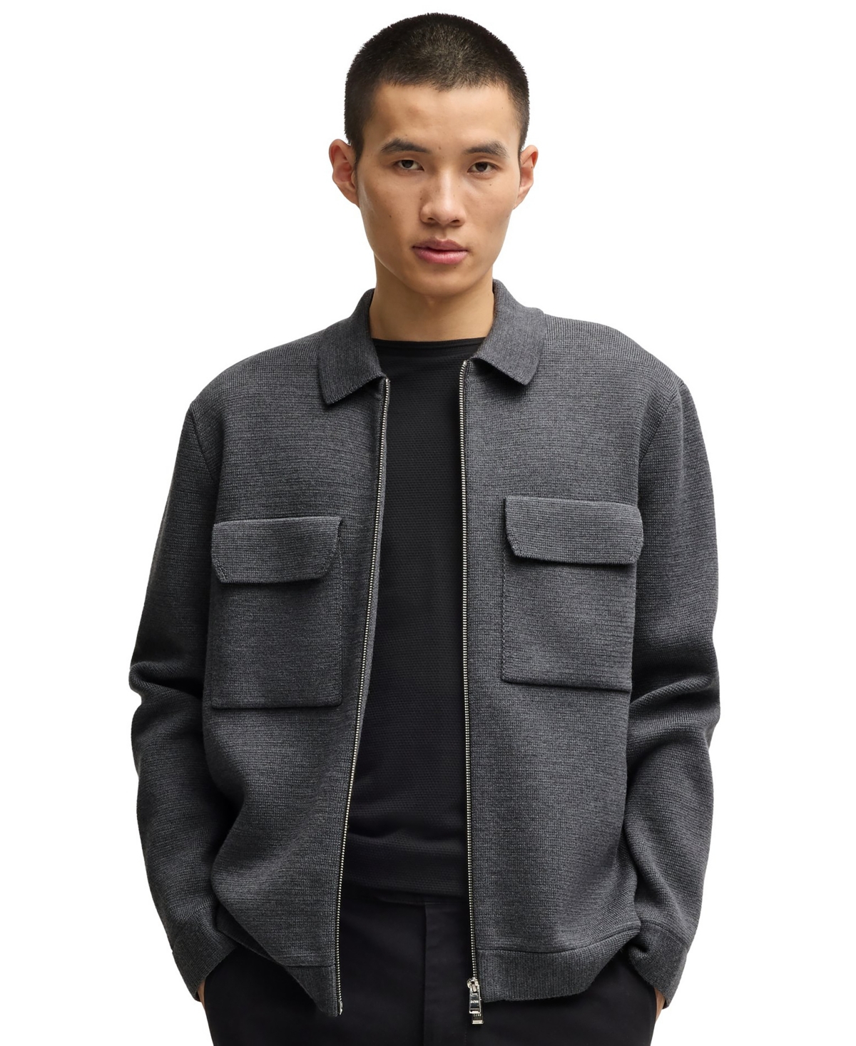 Click here for Boss by Hugo Boss Mens Virgin Wool Zip-Up Regular-... prices