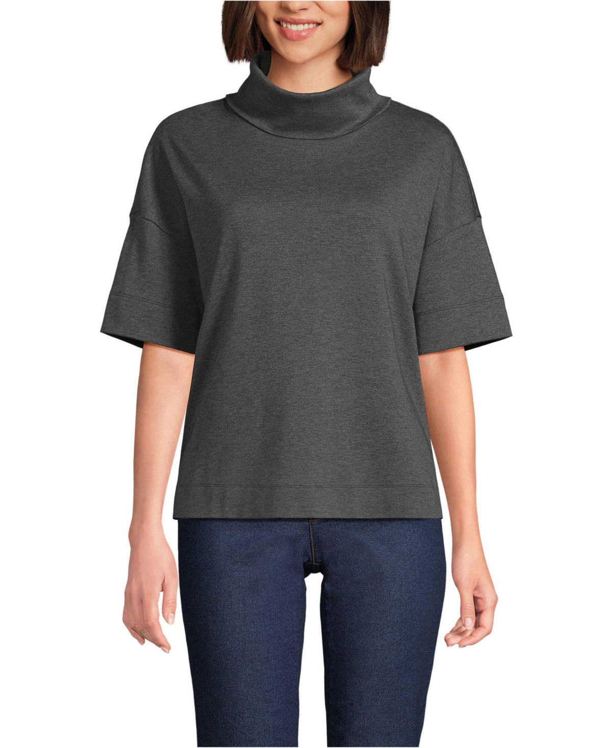 Click here for Lands End Womens Elbow Sleeve Supima Cotton Relaxe... prices