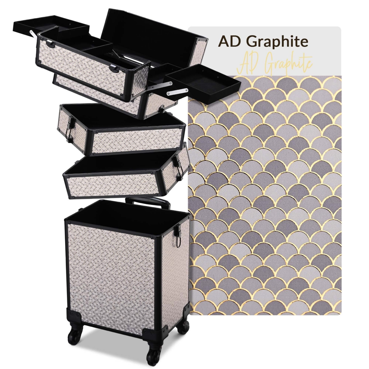 Click here for Byootique Large Rolling Makeup Case on Wheels 4in1... prices