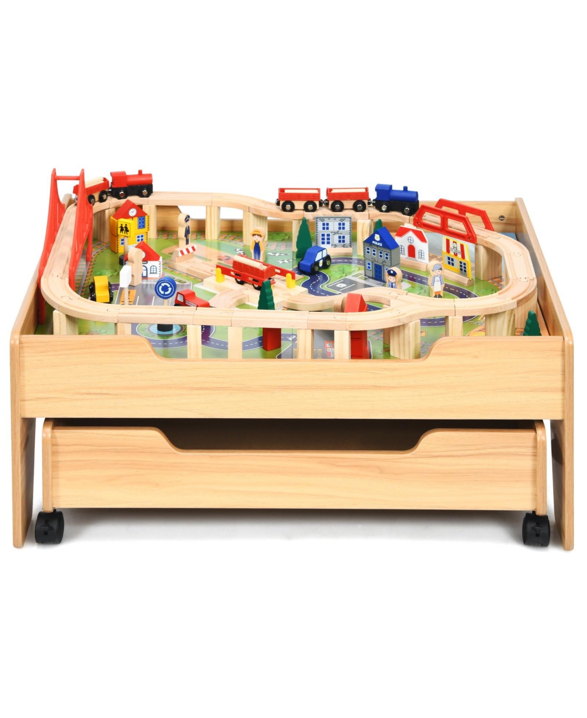 Click here for Sugift Childrens Wooden Railway Set Table with 100... prices