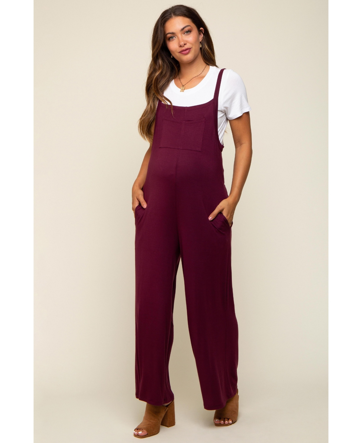 Click here for Pinkblush Maternity Sleeveless Pocketed Wide Leg J... prices