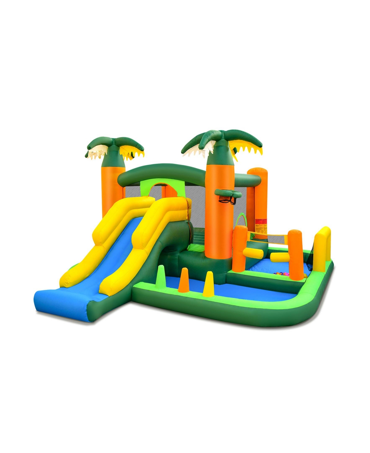Click here for 8-in-1 Tropical Inflatable Bounce Castle with 2 Ba... prices