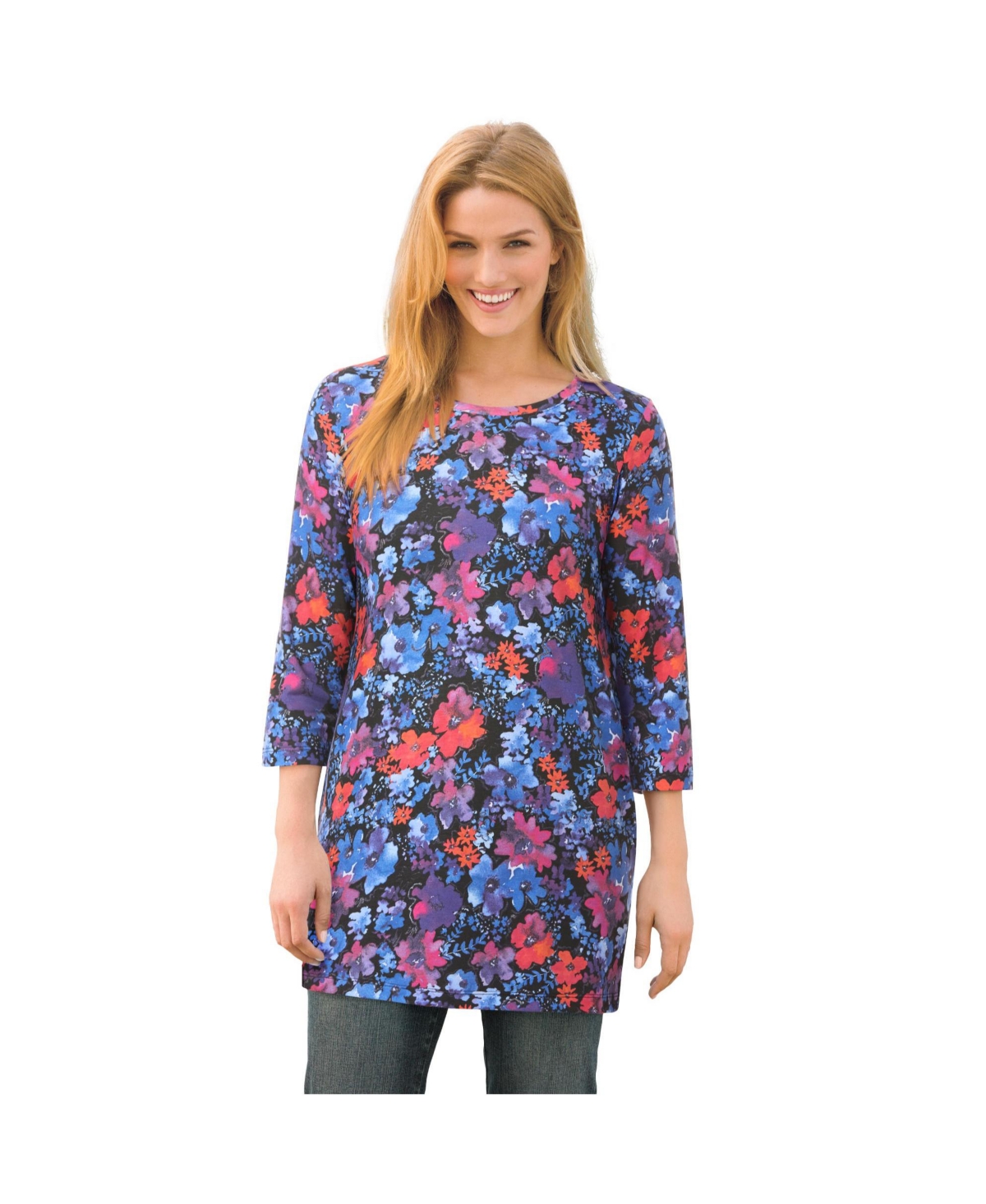 Click here for Woman Within Plus Size Within Perfect Printed Thre... prices