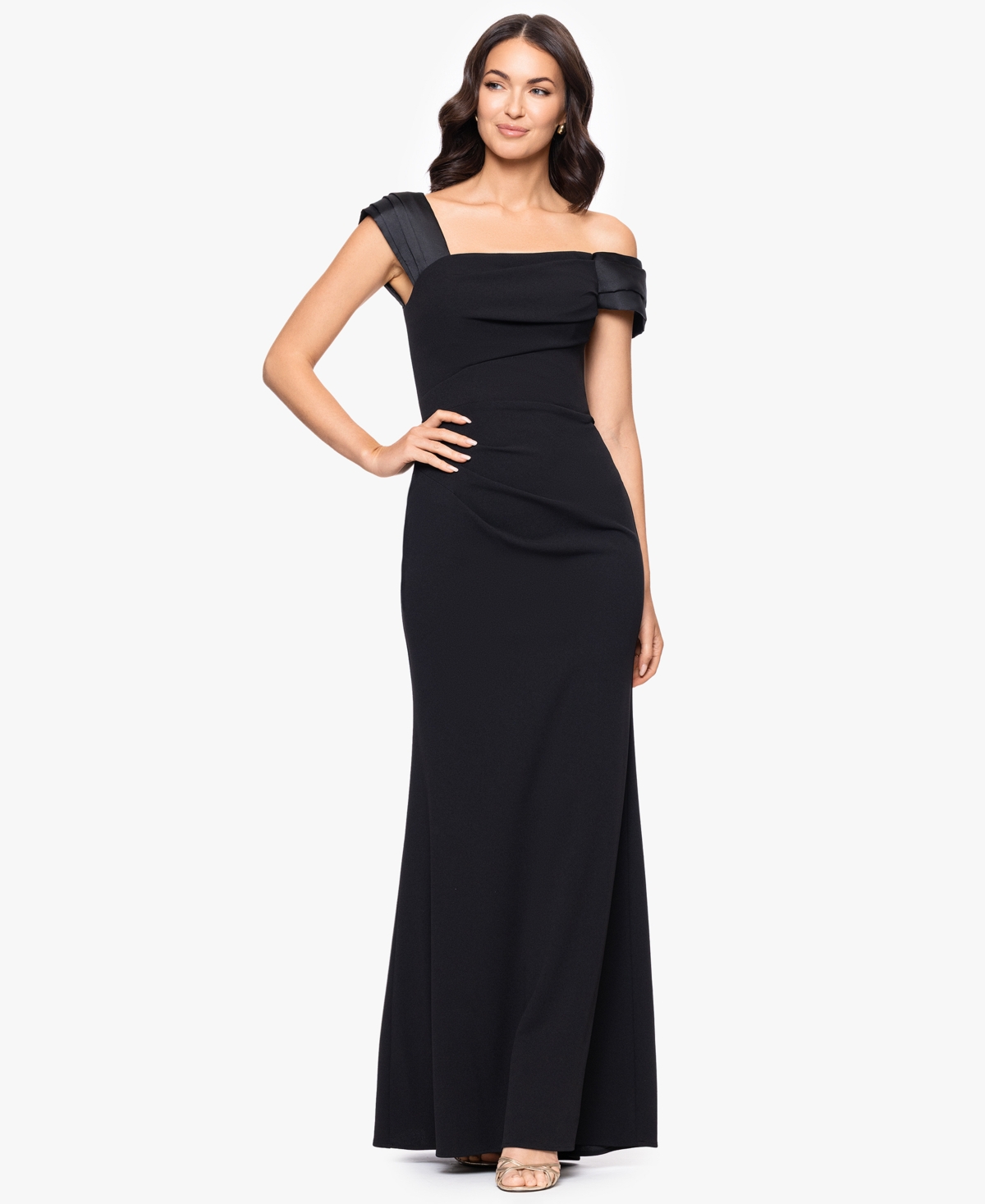 Click here for Betsy & Adam Womens Off-The-Shoulder Dress - Black prices