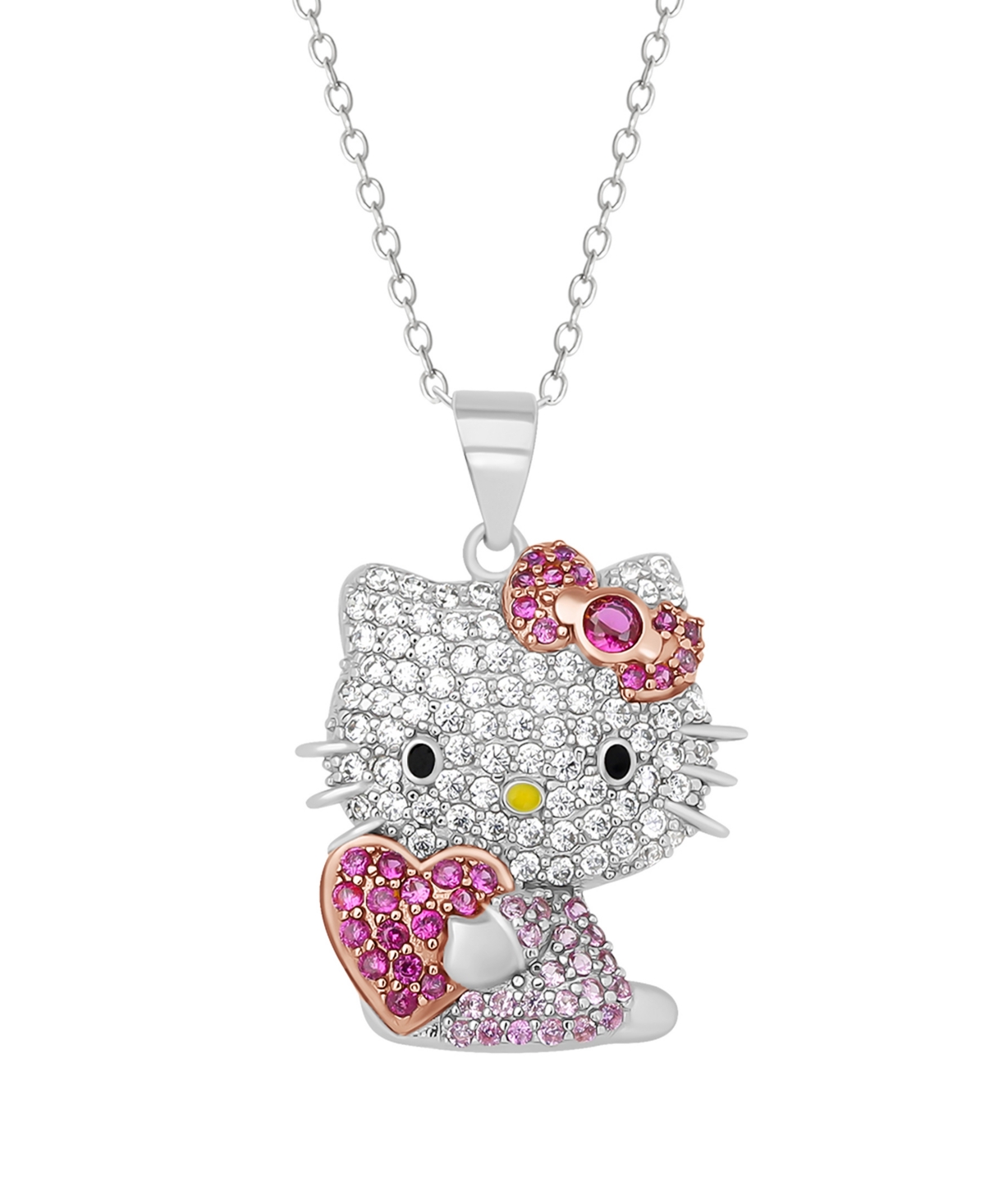 Click here for Macys Cubic Zirconia Heart Pendant Necklace in Ste... prices