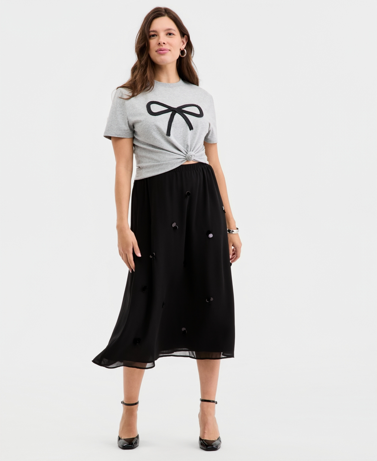 Click here for On 34th Womens Embellished Pull-On Midi Skirt  Mac... prices