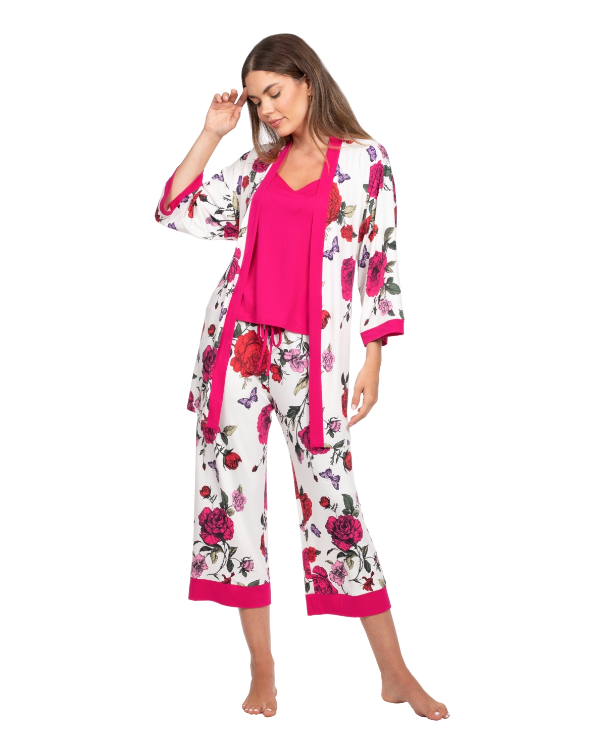 Click here for Linea Donatella Womens Sleepwear Velvet Trimmed Ki... prices