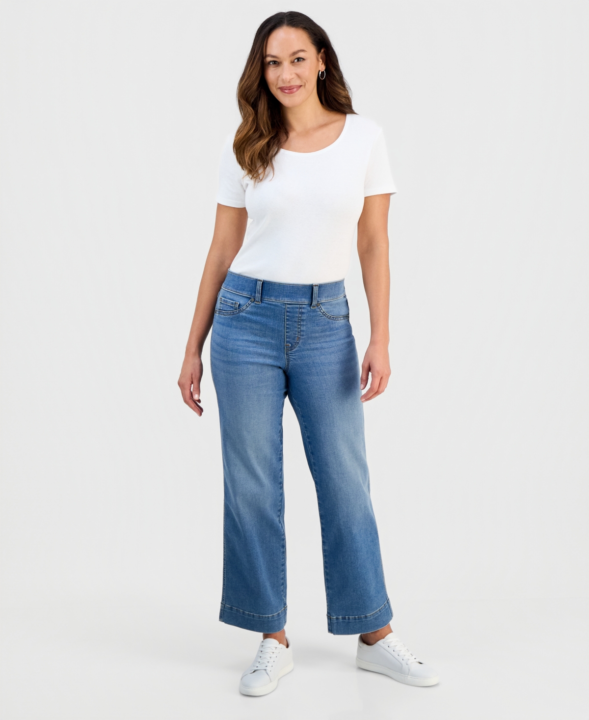 Click here for Style & Co Petite Pull-On Shaping High-Rise Wide-L... prices