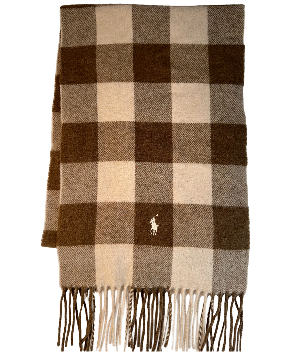 Click here for Polo Ralph Lauren Mens Woolen Plaid Scarf - Brown/... prices