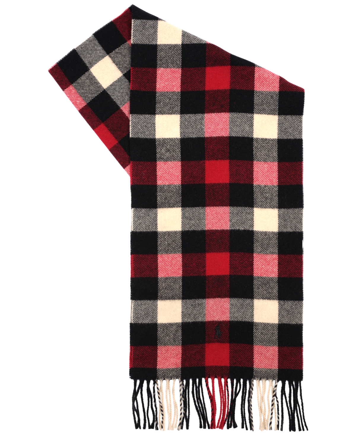 Click here for Polo Ralph Lauren Mens Woolen Plaid Scarf - Red/Bl... prices