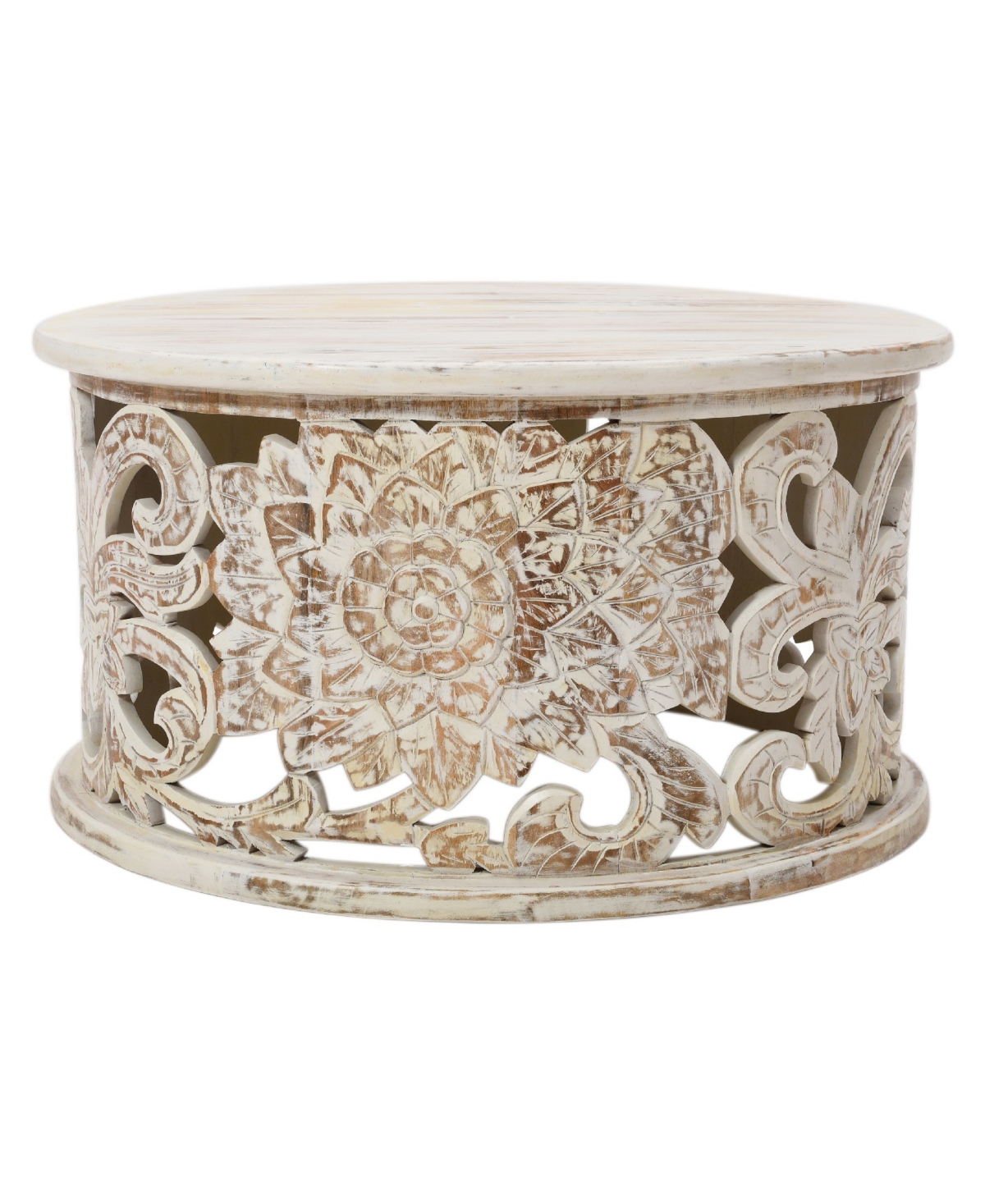 Click here for Benzara Alina 33 Mango Wood Handcrafted Coffee Tab... prices