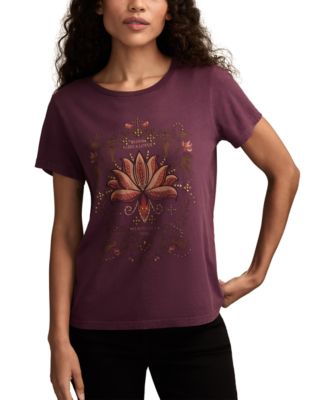 Lucky Brand Women's Bloom Like A Lotus Crew Neck Top - Macy's
