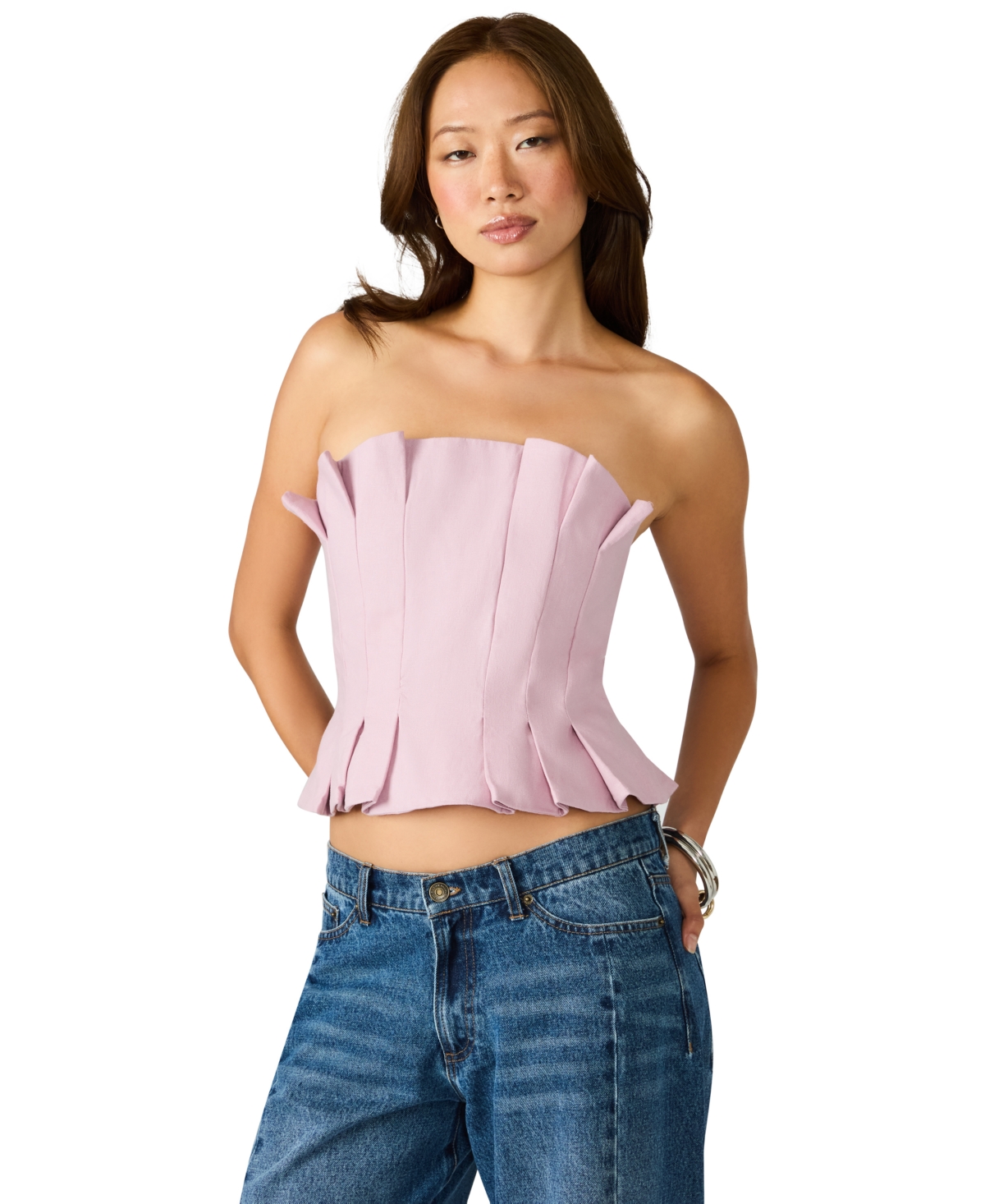 Click here for Steve Madden Womens Luciella Strapless Pleated Top... prices