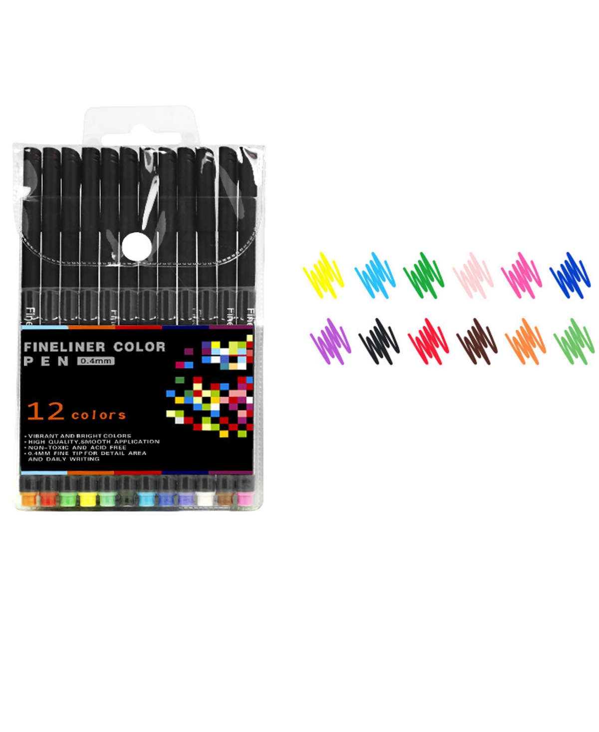 Click here for Htutwoo 12 Colors Fineliner Pens Set  0.4mm Fine P... prices