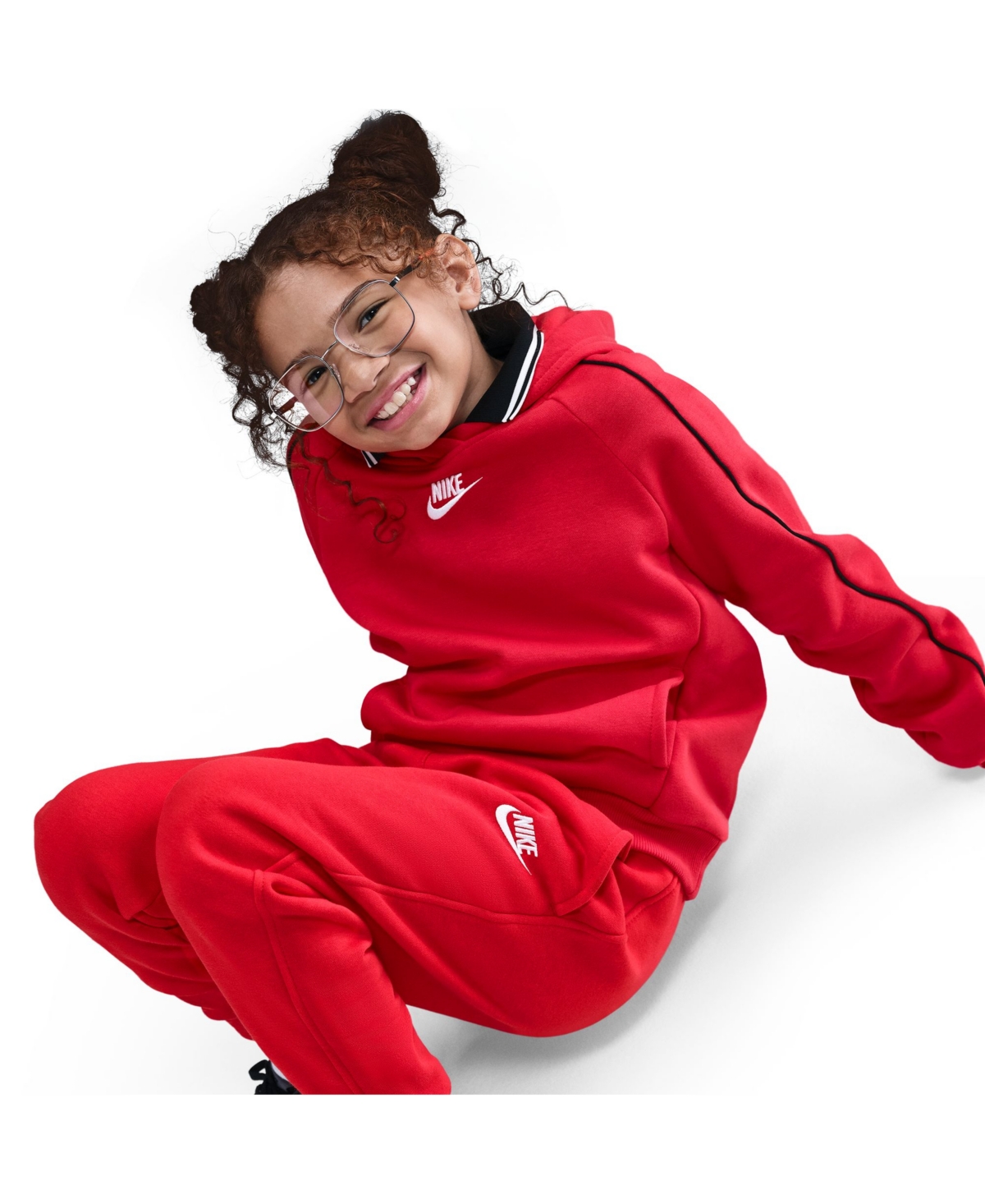 Nike Big Kids Sportswear Club Fleece Tracksuit  2 Piece Set - University Red/White