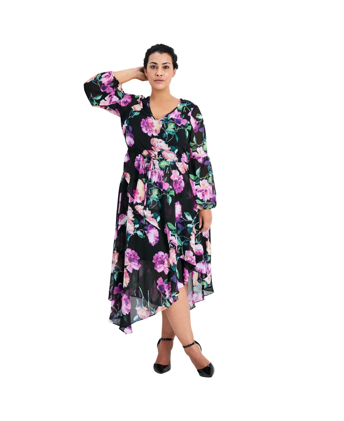 Click here for Avenue Womens Endless Love Chiffon Dress - Black prices