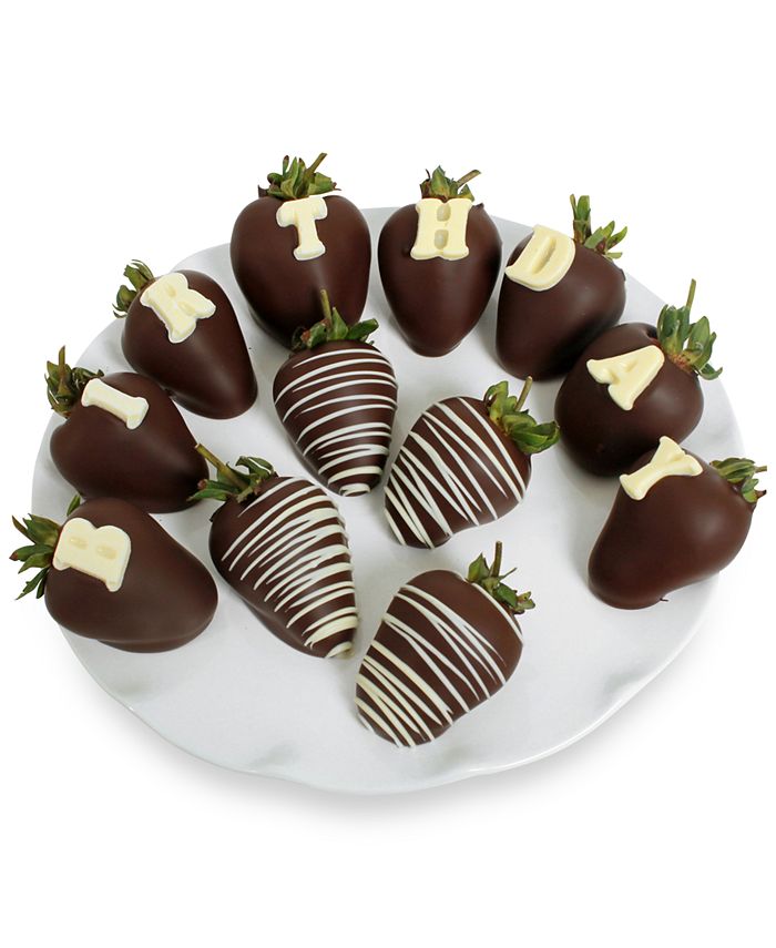 Chocolate Covered Company 12-pc. "Birthday" Berry Gram - Macy's