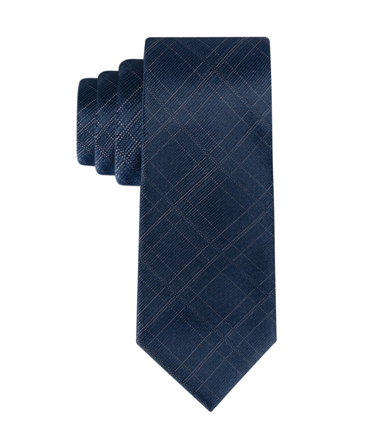 Click here for Calvin Klein Mens Everett Plaid Tie - Navy prices