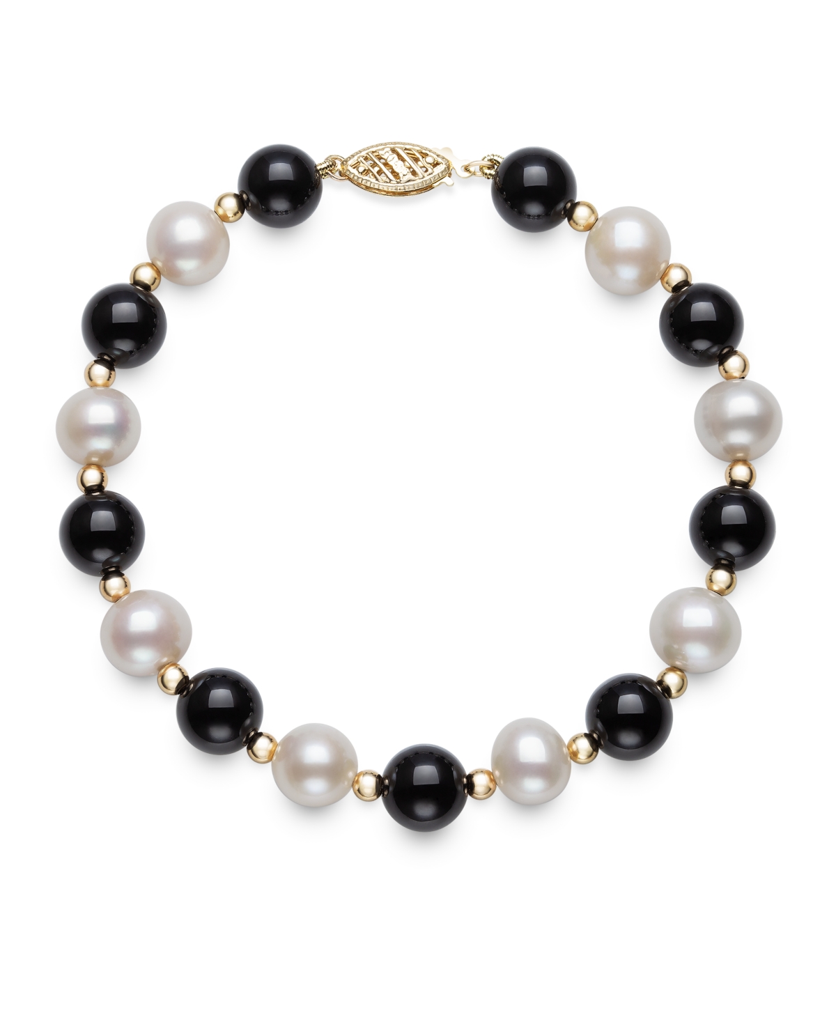 Click here for Macys Freshwater Pearl (7.5-8.5mm)  Black Onyx and... prices
