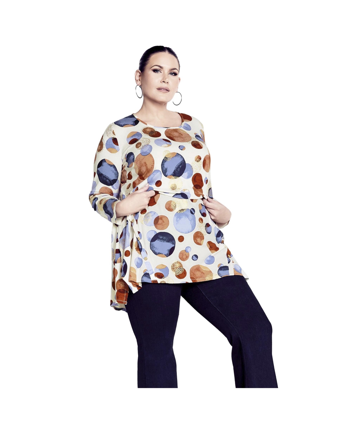 Click here for Avenue Womens Leisure Button Tunic - Floating spot prices