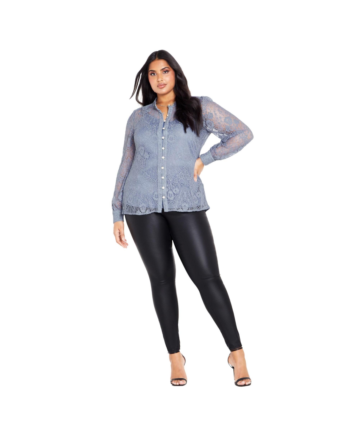 Click here for Avenue Womens Jade Lace Shirt - Country blue prices