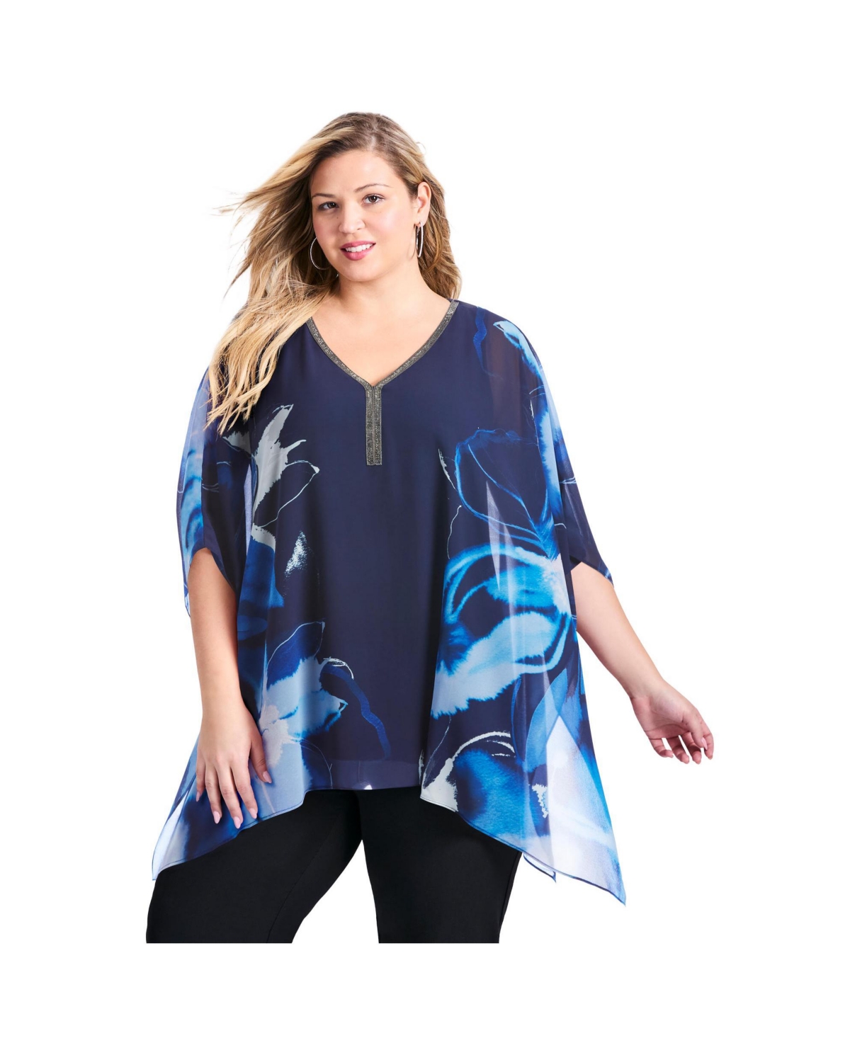 Click here for Avenue Womens Take Me Out Embellished Blouse top -... prices