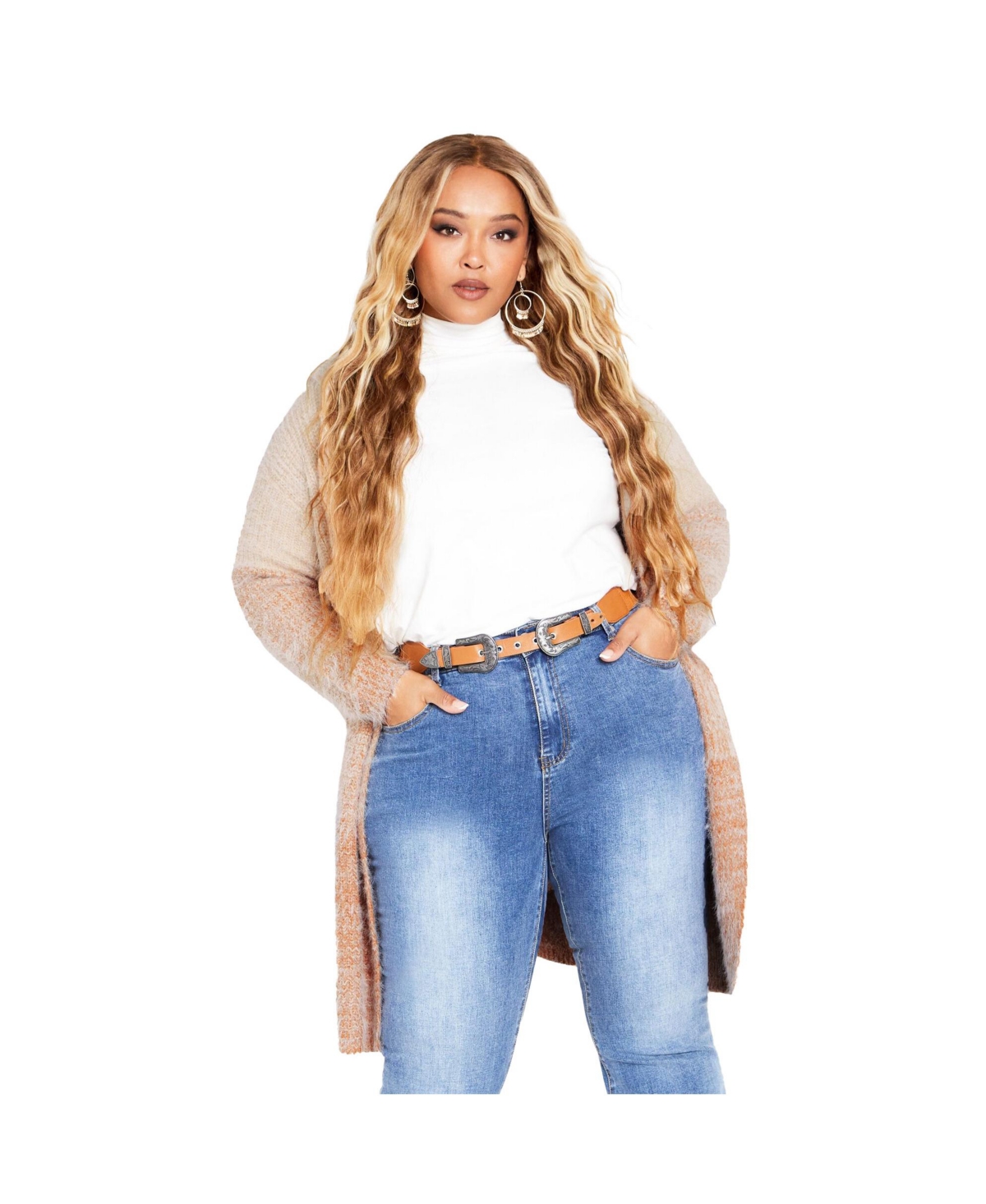 Click here for Avenue Womens Plus Size Kelsey Cardigan - Caramel prices