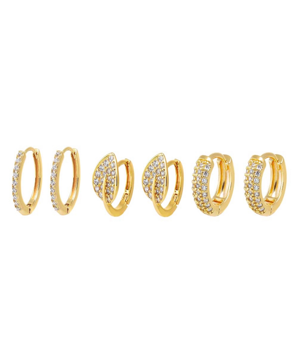 Click here for by Adina Eden Pave Leaf Gold Plated Huggie Earring... prices