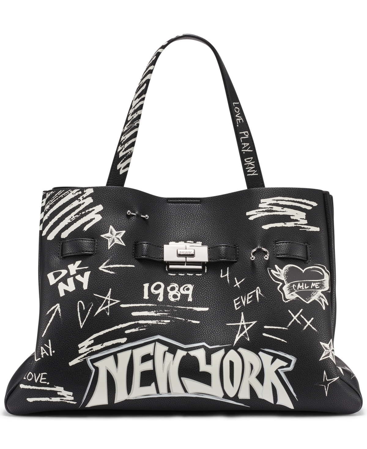 Click here for Dkny Bryar Large Satchel Bag - Black/silver prices