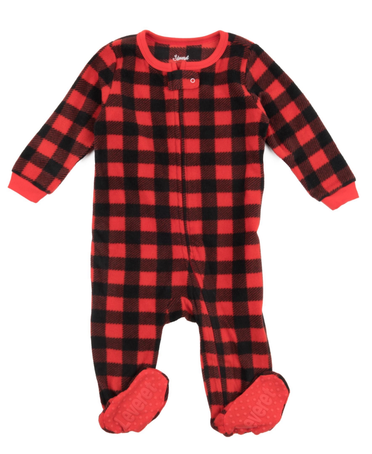 Click here for Leveret Baby Footed Fleece Holiday Pajamas - Plaid... prices