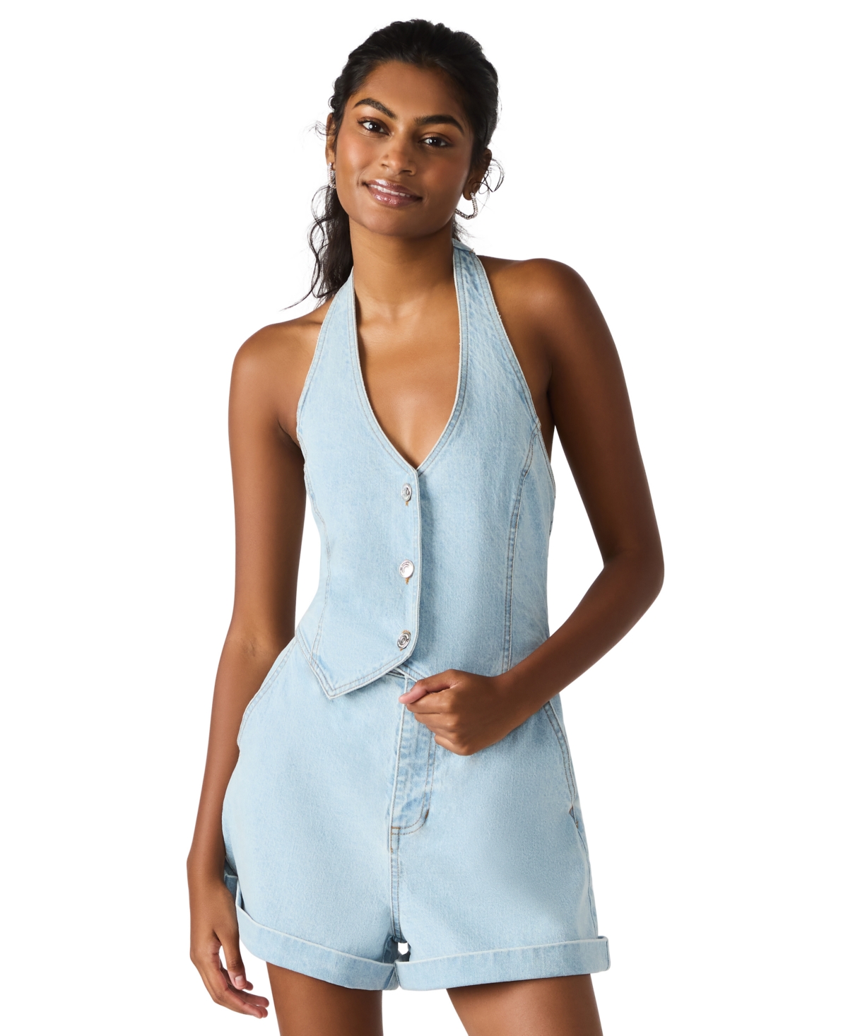 Click here for Steve Madden Womens Amity Sleeveless Jumpsuit - De... prices