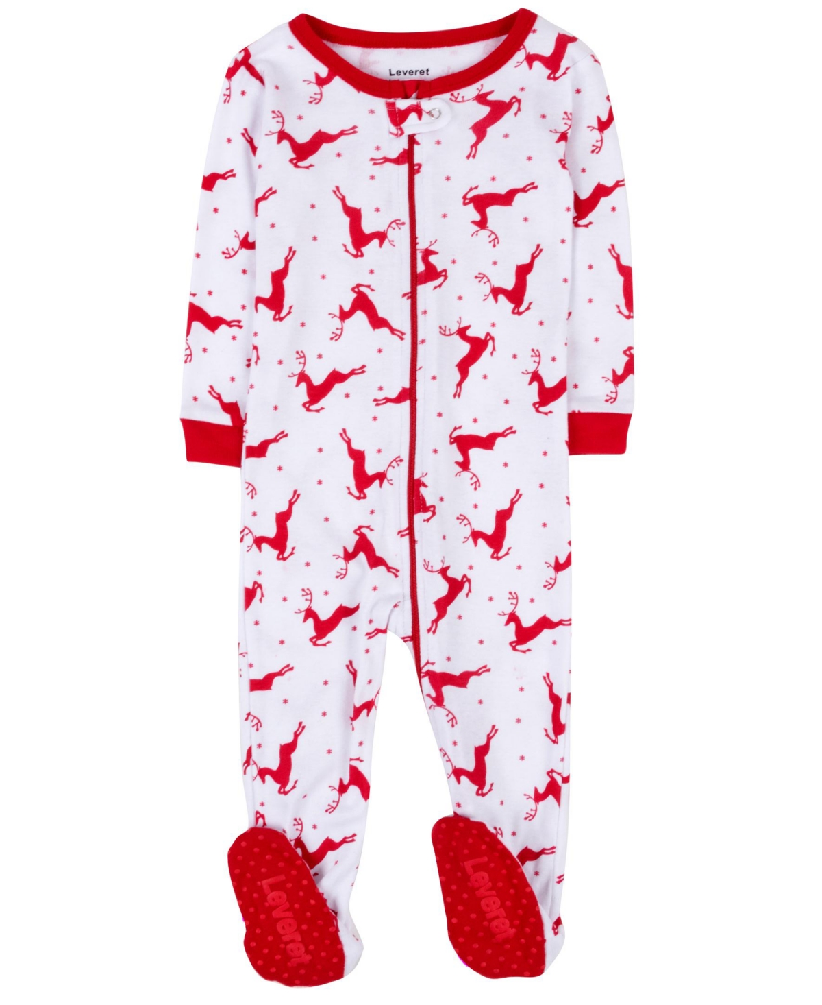 Click here for Leveret Baby Footed Fleece Holiday Pajamas - Reind... prices