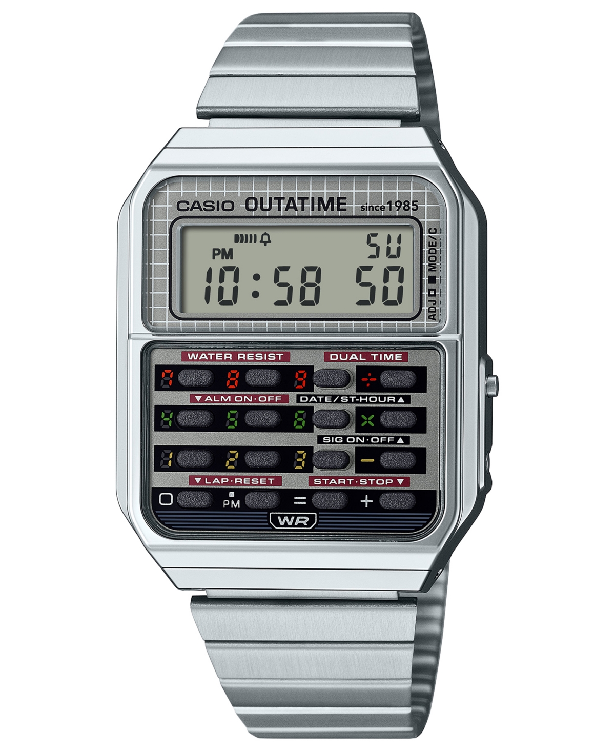 Click here for Casio Mens Digital Silver-Tone Stainless Steel Wat... prices