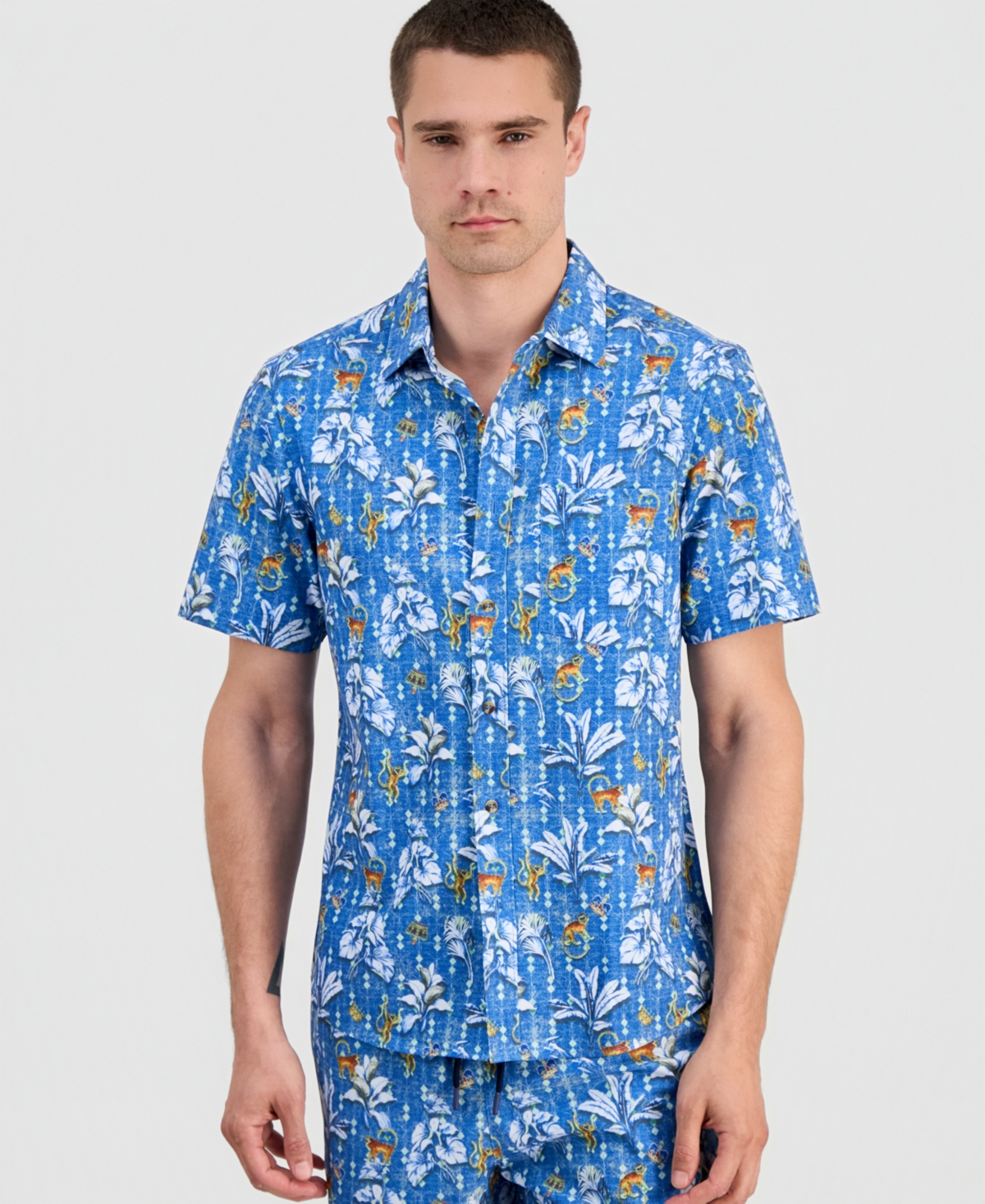 Click here for Paisley & Gray Mens Gilby Swim Shirt - lotus islan... prices