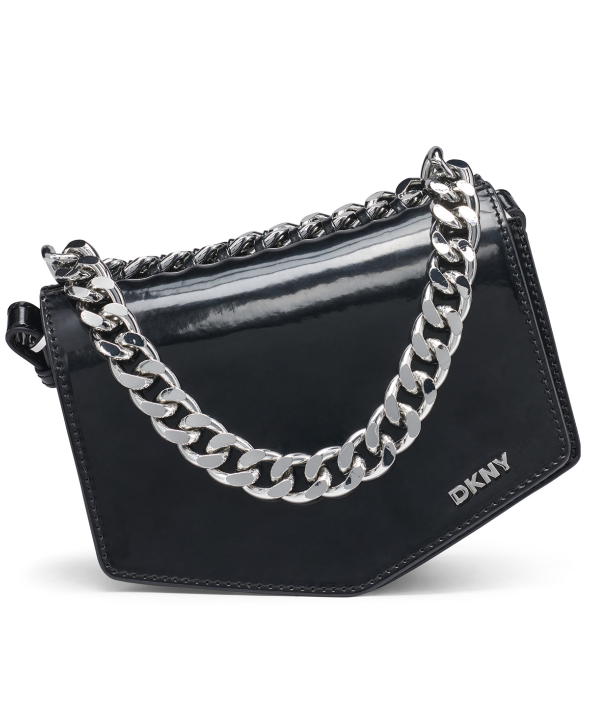 Click here for Dkny Riona Flap Mini Crossbody Bag - Black/silver prices