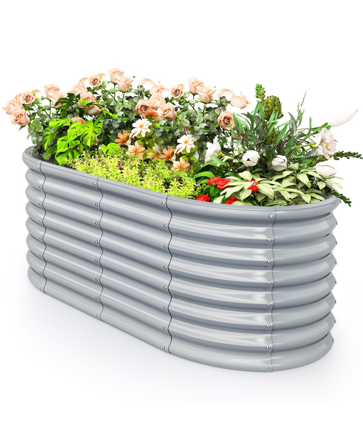 Click here for Sugift 5 x 3 x 2 Ft Metal Oval Raised Garden Bed w... prices