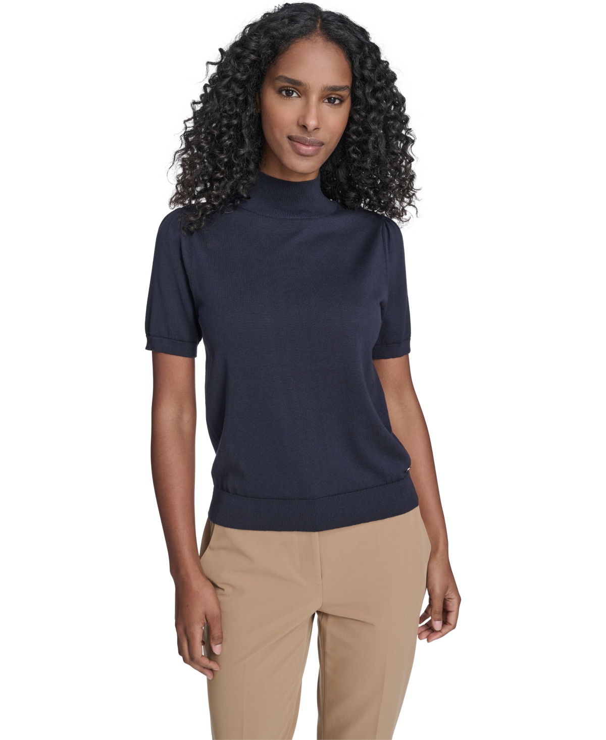 Click here for Tommy Hilfiger Womens Short-Sleeve Mock Neck Sweat... prices