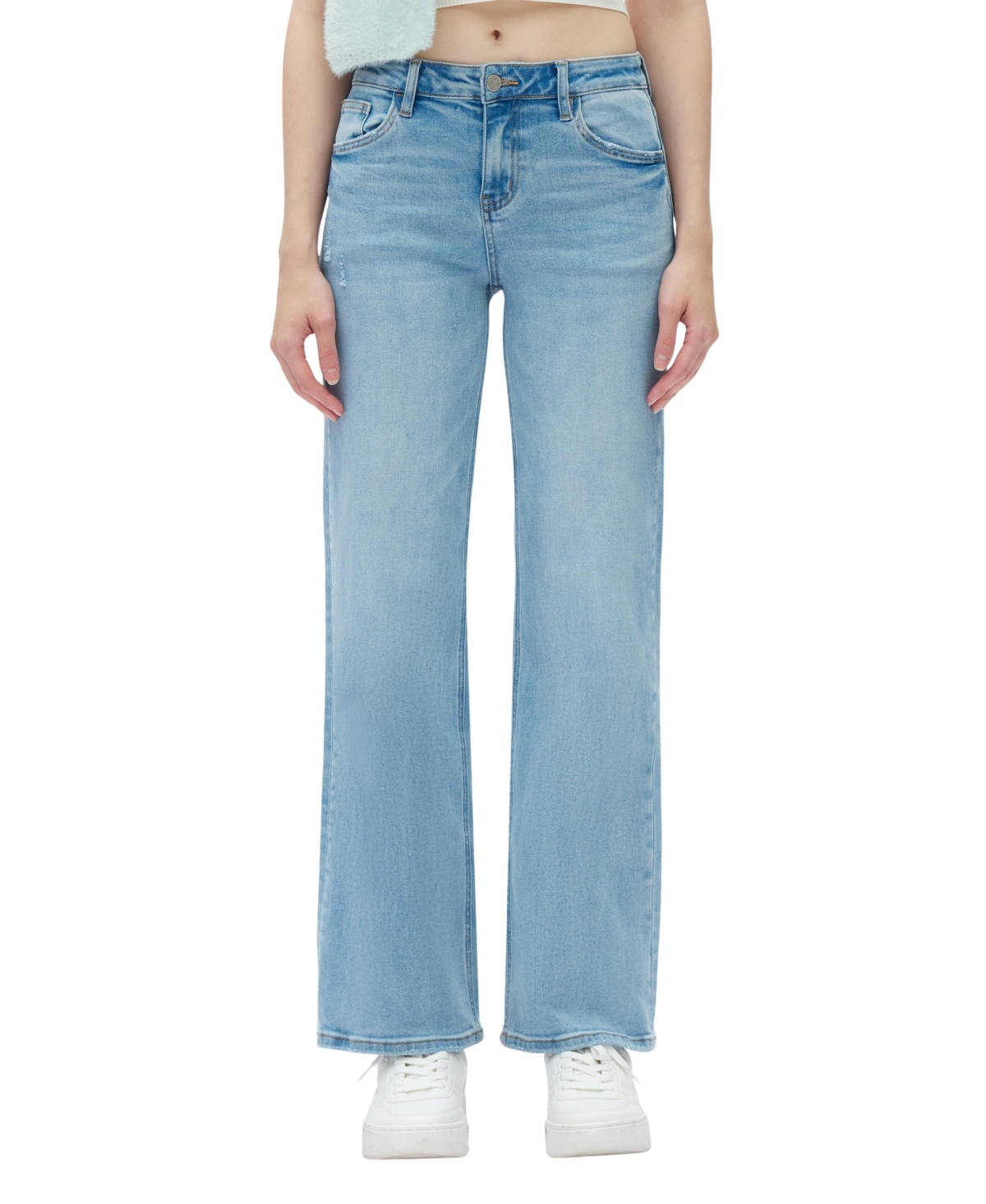 Click here for Bayeas Womens Mid-Rise Wide-Leg Distressed Jeans -... prices