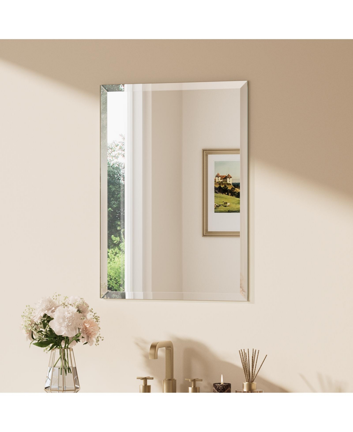 Click here for Keonjinn Inch Beveled Bathroom Vanity Mirror Shatt... prices